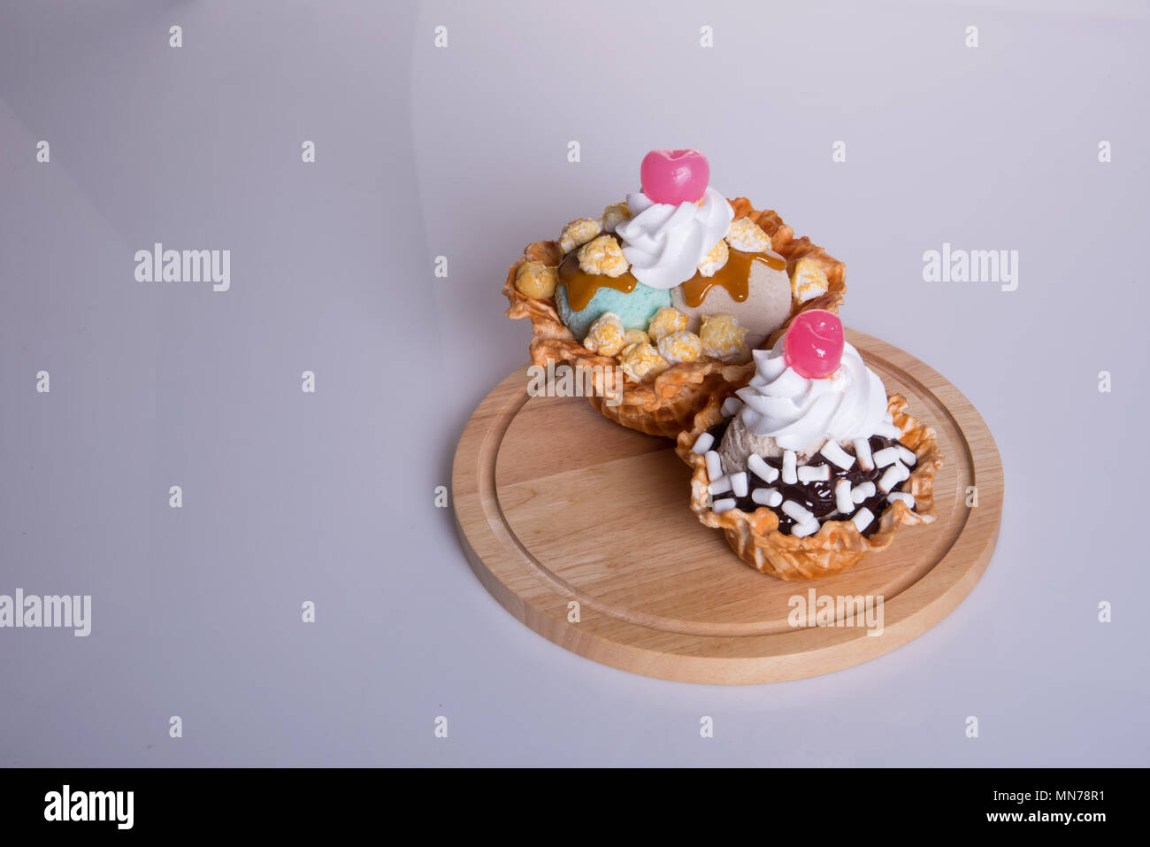 ice cream scoop or mixed ice cream on background Stock Photo - Alamy