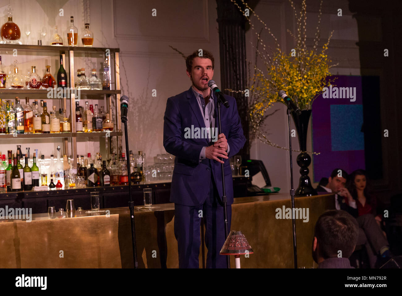 New York, NY - May 13, 2018: Jay Armstrong performs on stage during 30 ...