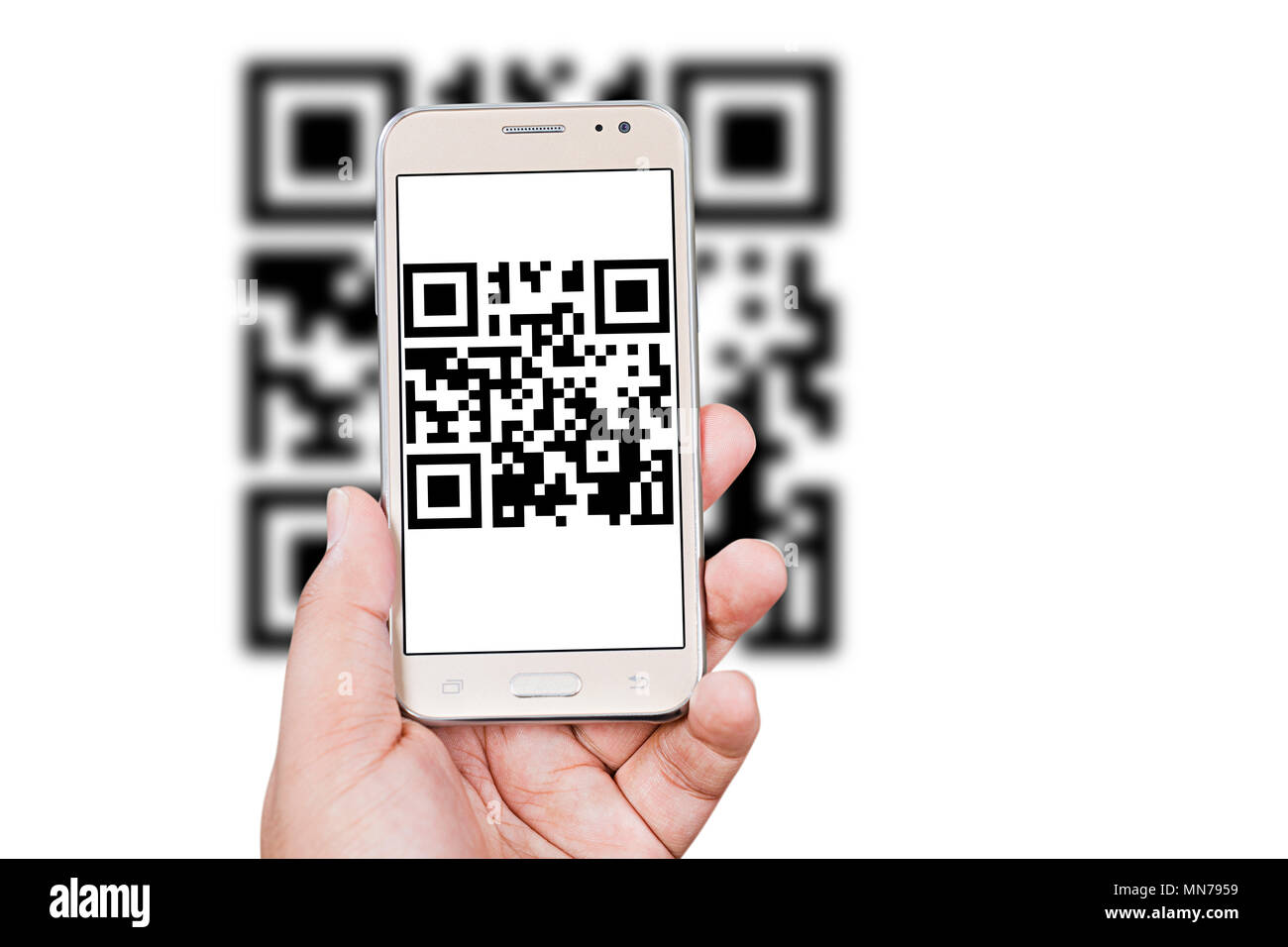 Indian Man Showing Smart Phone With Display Qr Code E-Commerce Stock ...