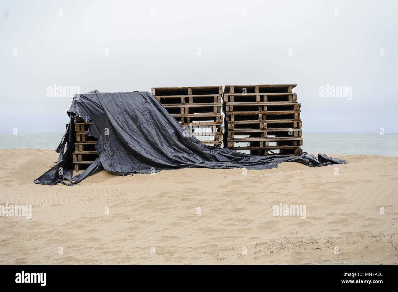 Shipping container on the beach hi-res stock photography and images - Alamy
