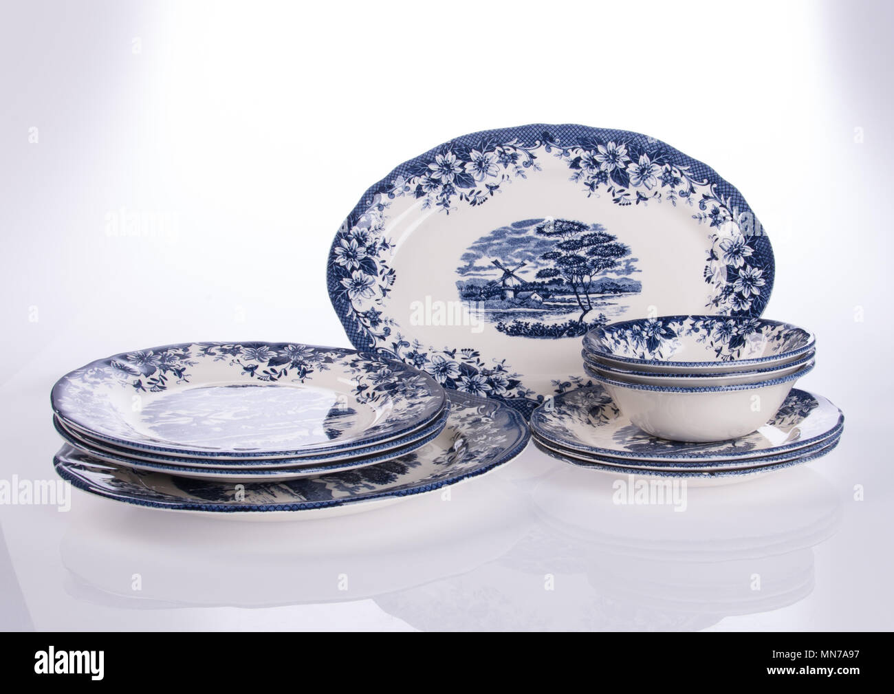 plate or flowers on plate painted by hand on background Stock Photo - Alamy