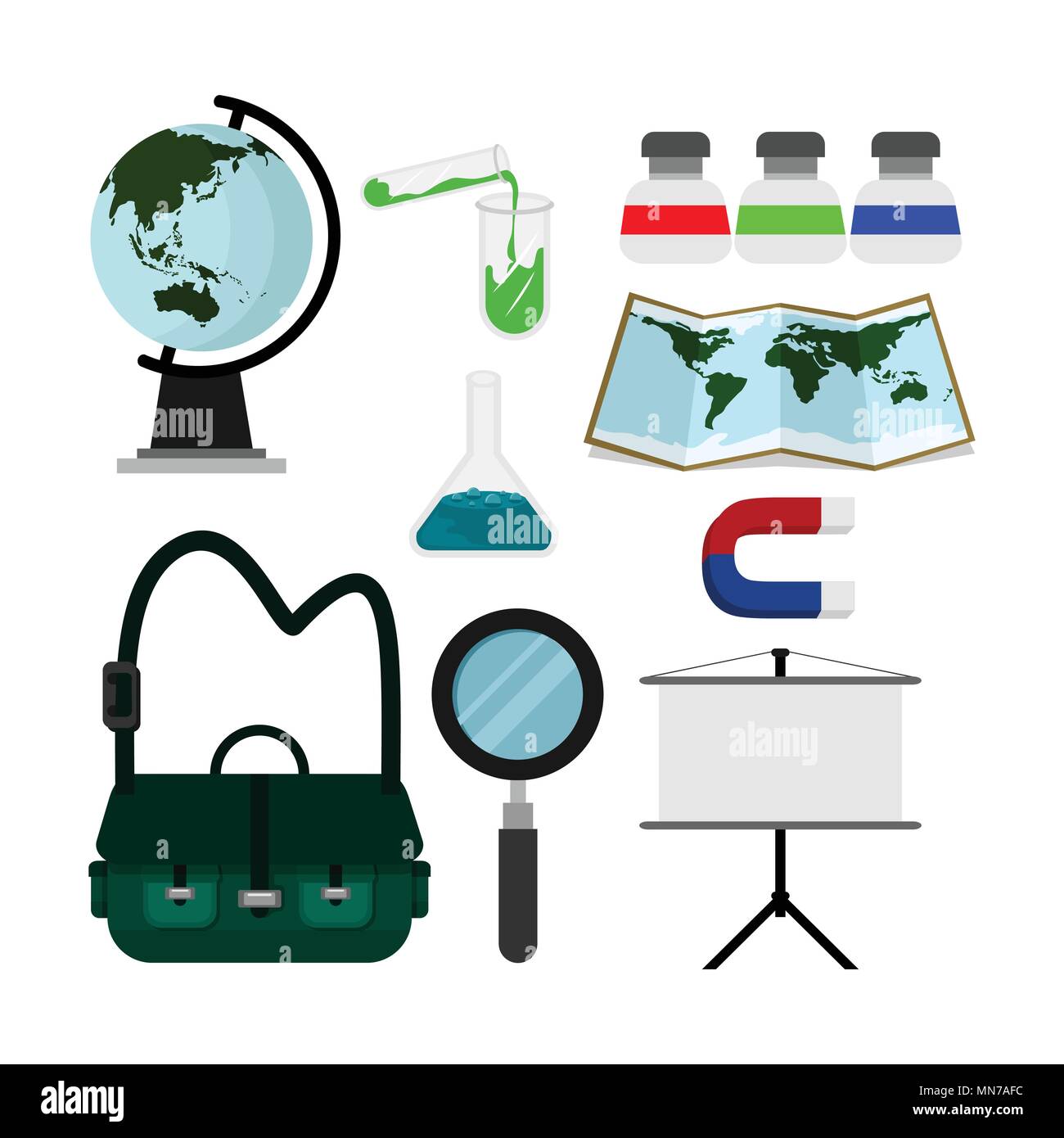 School Student Stuff Vector Illustration Graphic Design Set Stock ...