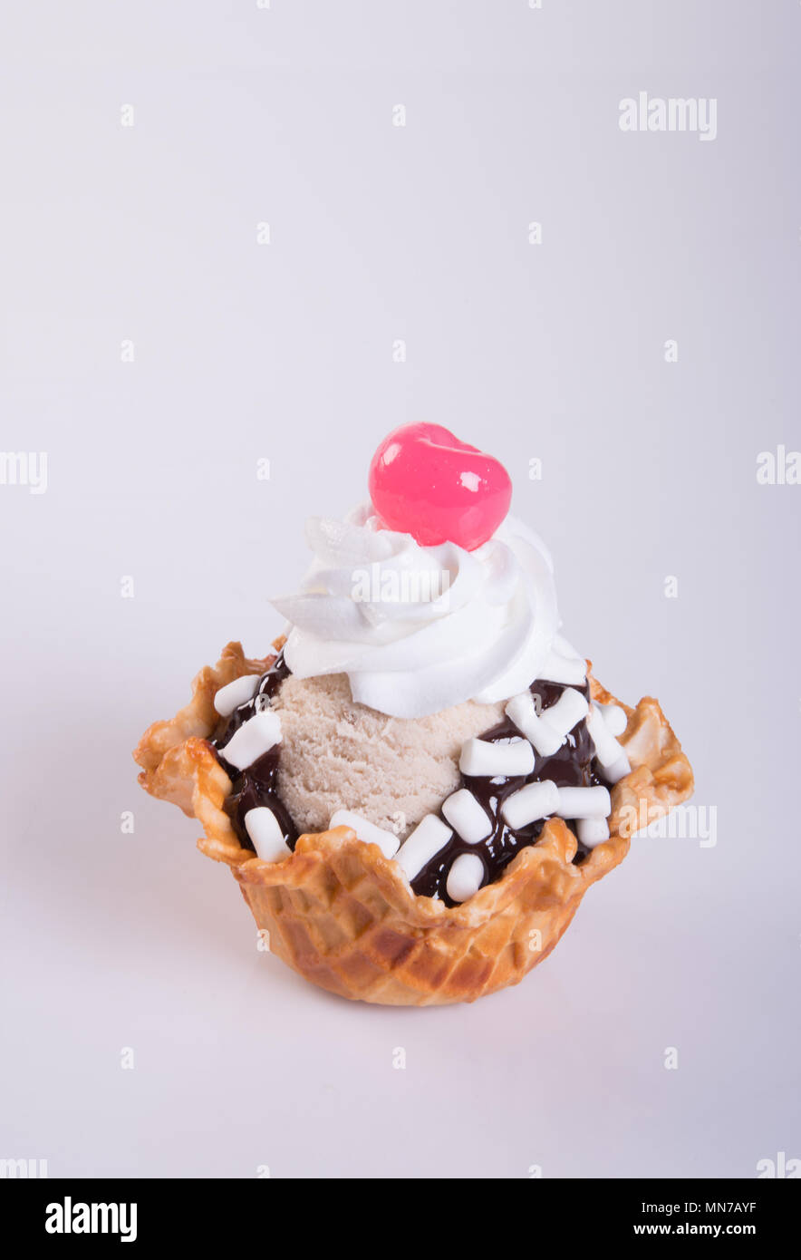 ice cream scoop or chocolate ice cream sundae Stock Photo - Alamy