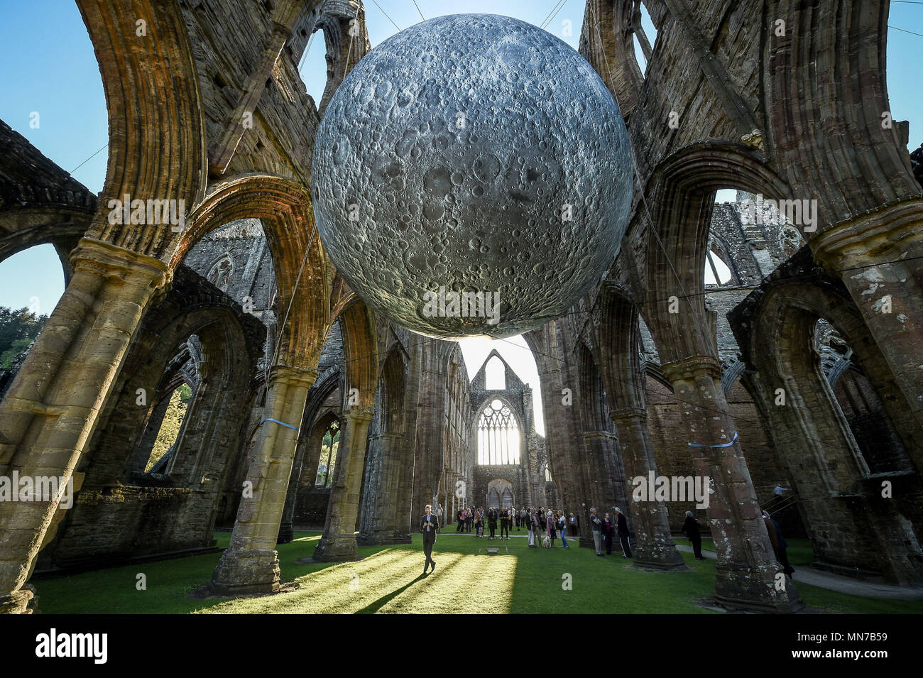 Visitors admire artist Luke Jerram's installation Museum of the Moon at ...