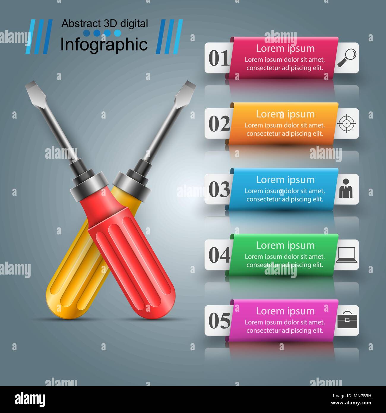 Flat head screwdriver Stock Vector Images - Alamy