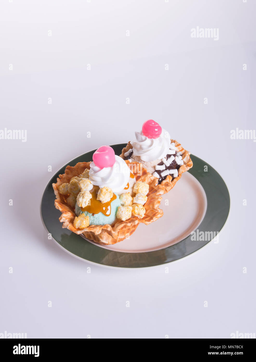 ice cream scoop or mixed ice cream on background Stock Photo - Alamy