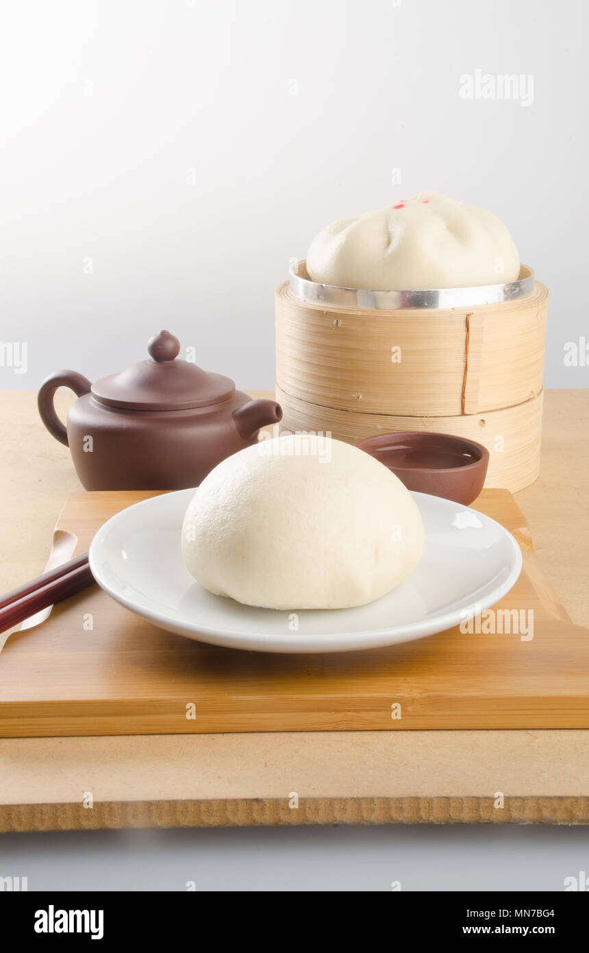 pao and chinese tea on a background Stock Photo - Alamy