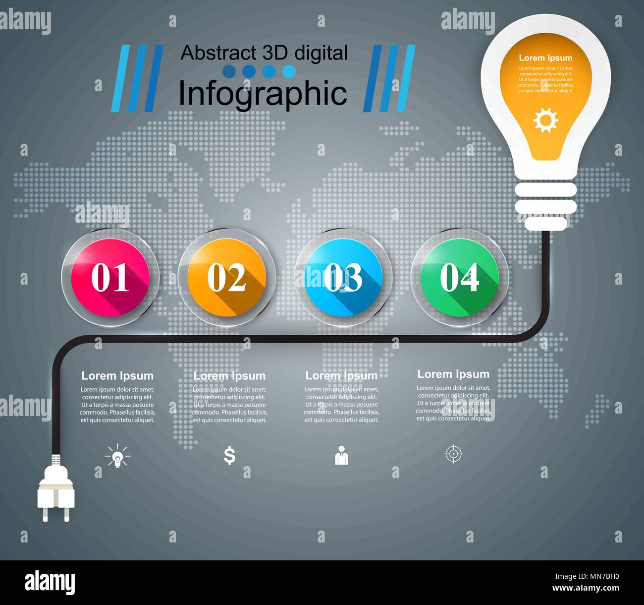 Infographic design. Bulb, Light icon Stock Vector Image & Art - Alamy