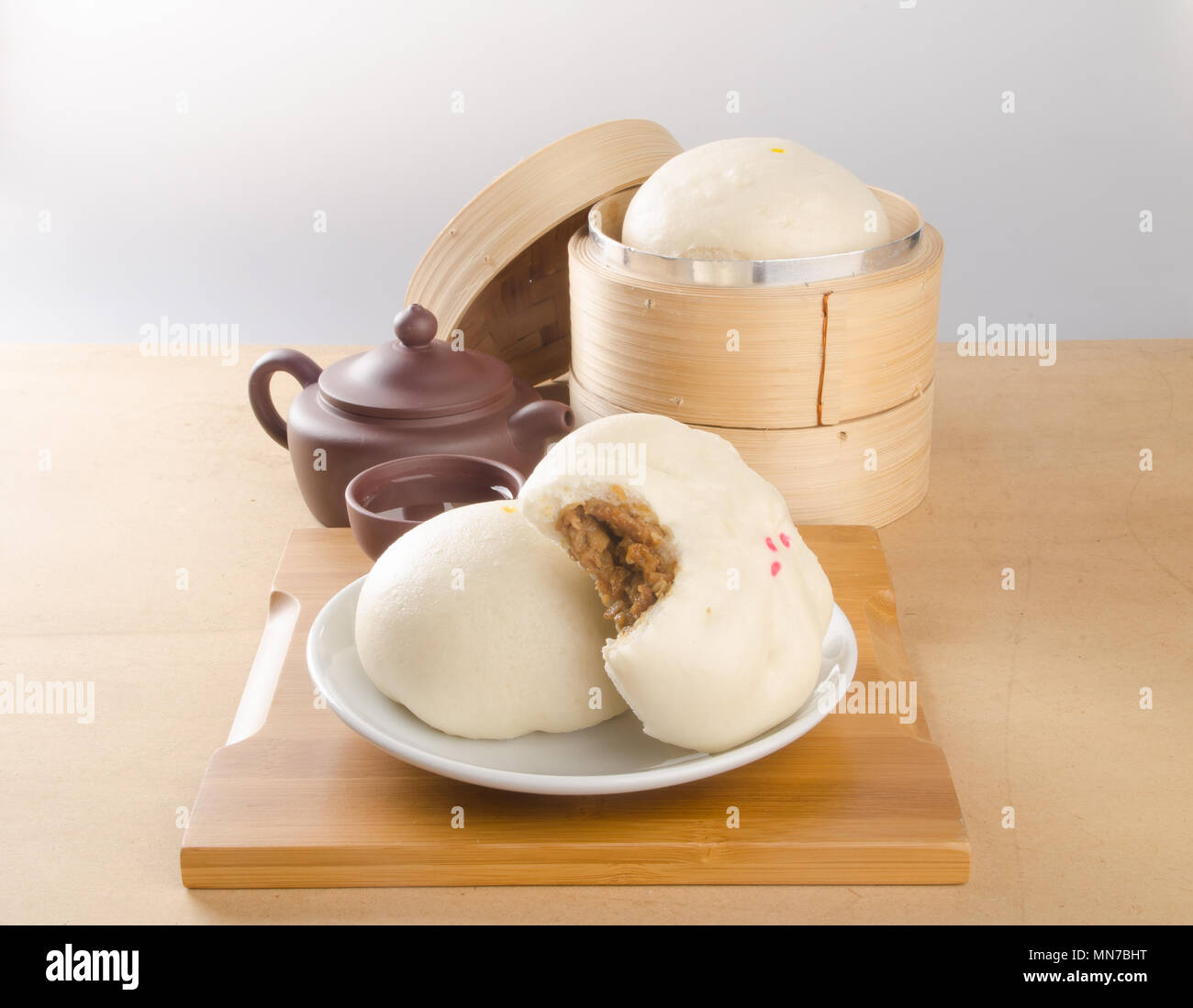 Steamed bun with red bean hi-res stock photography and images - Alamy