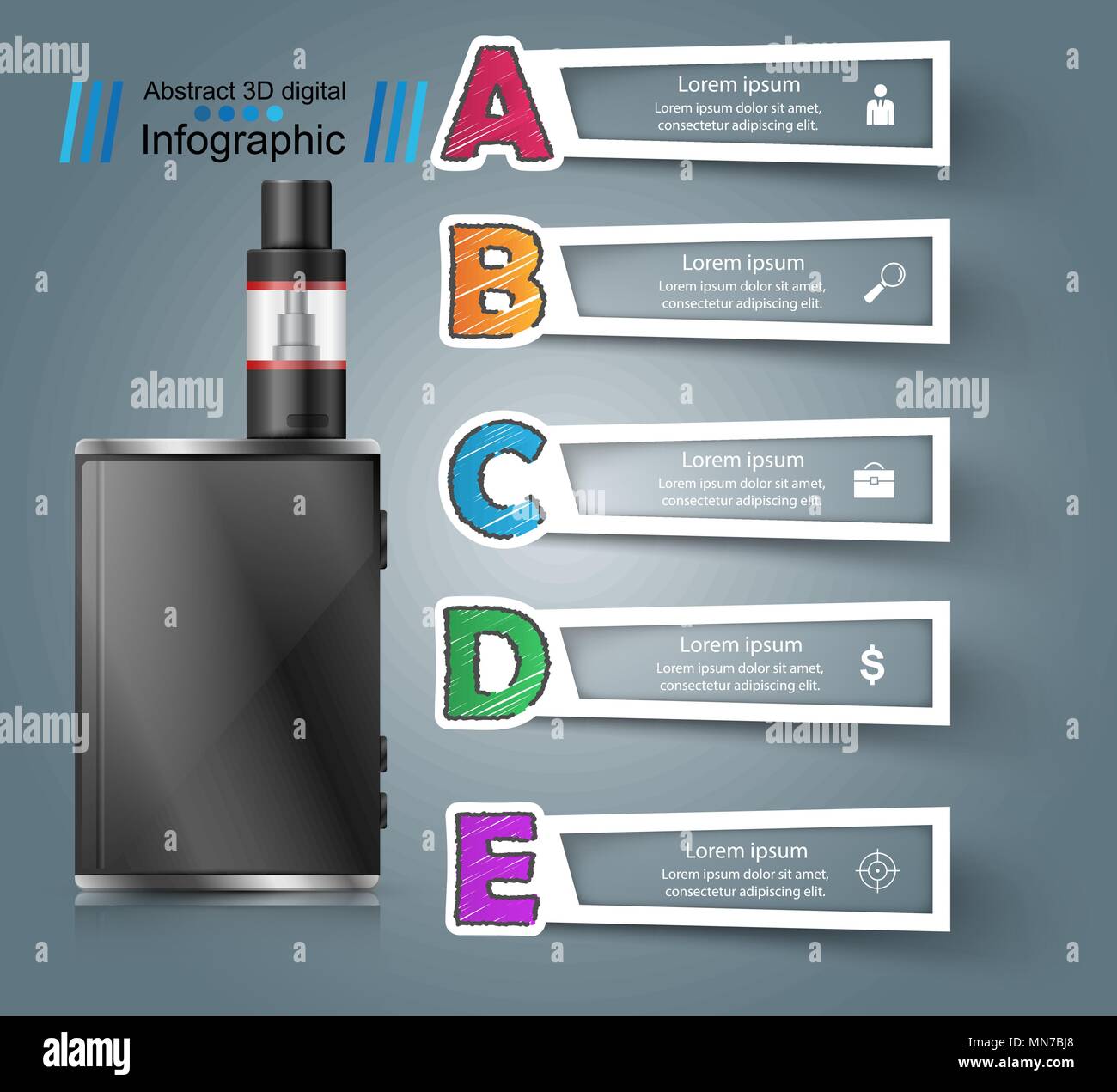 Harmful cigarette, viper, smoke, business infographics Stock Vector ...