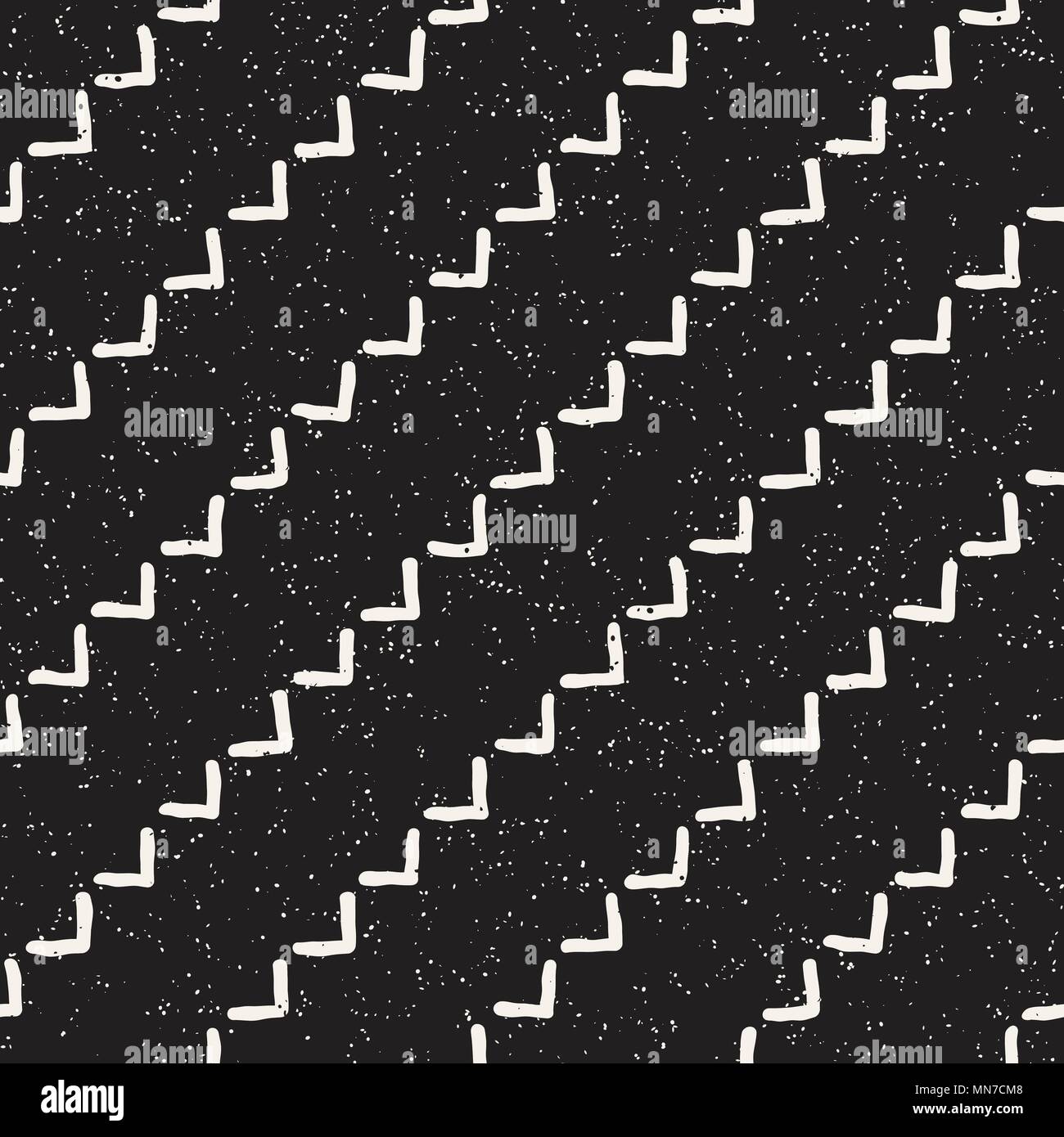 Hand drawn lines seamless grungy pattern. Abstract geometric repeating ...