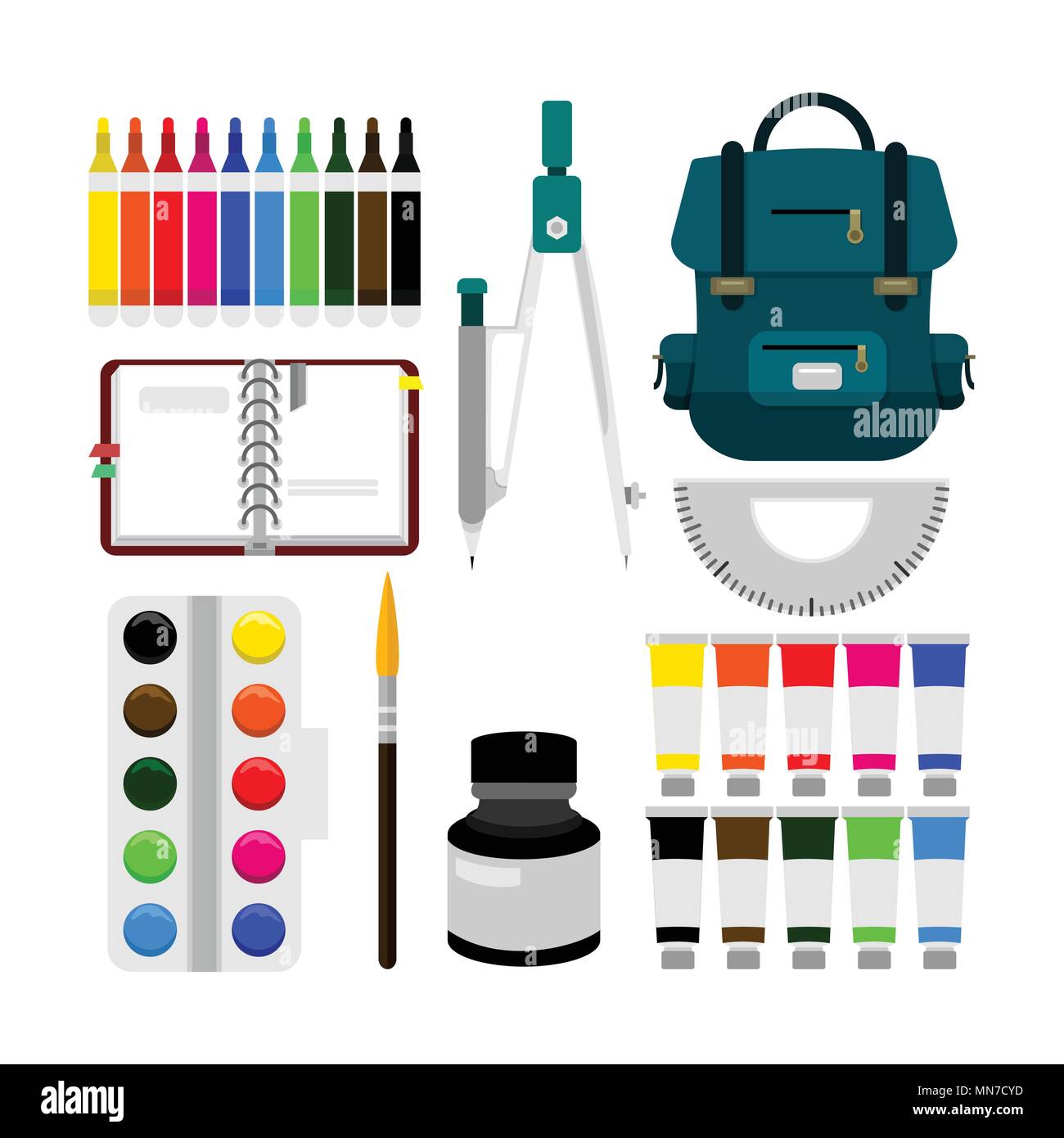Back to School Object Equipment Vector Illustration Graphic Design ...