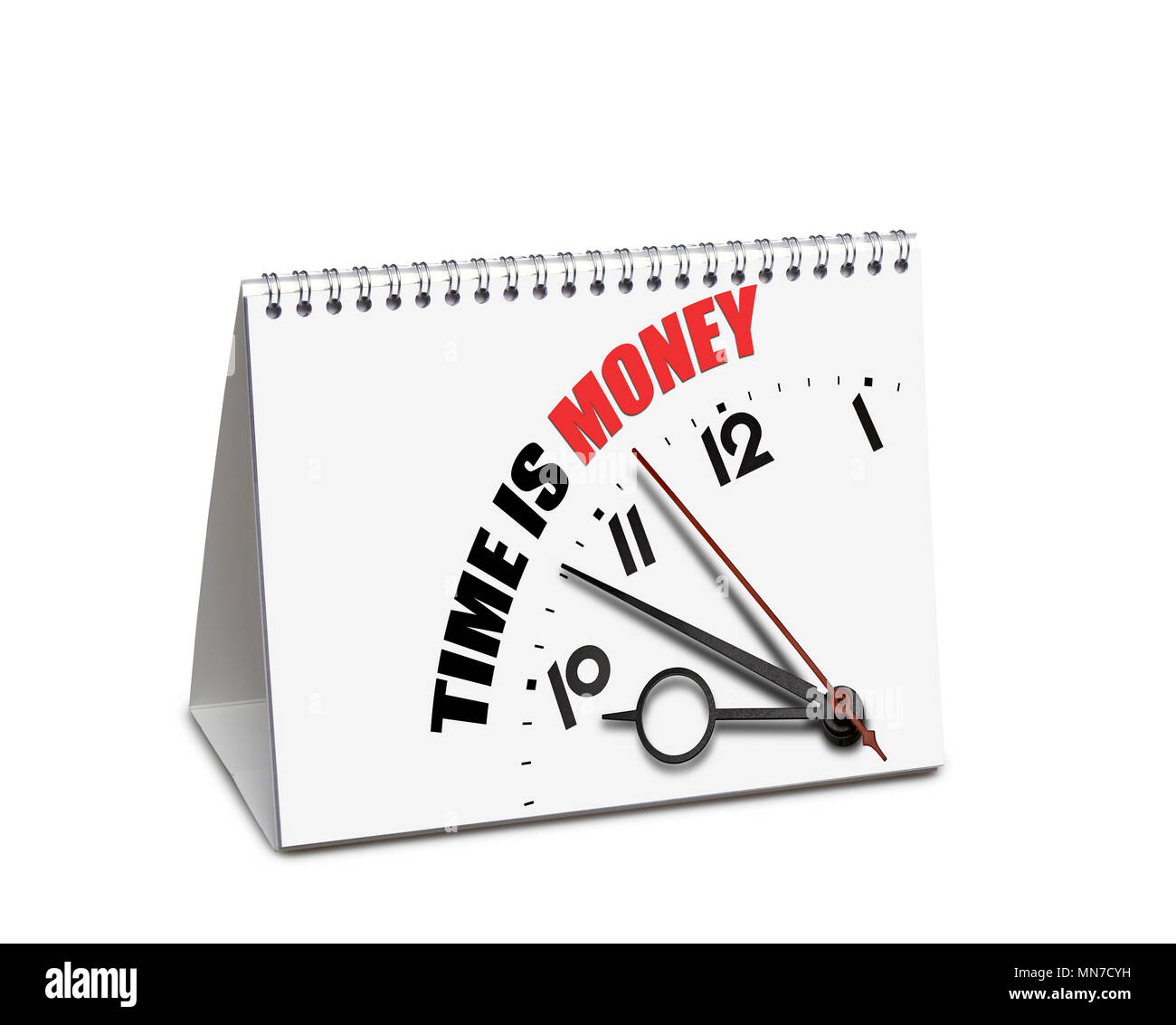 Time is money desk calendar isolated on white with clipping path, Path ...