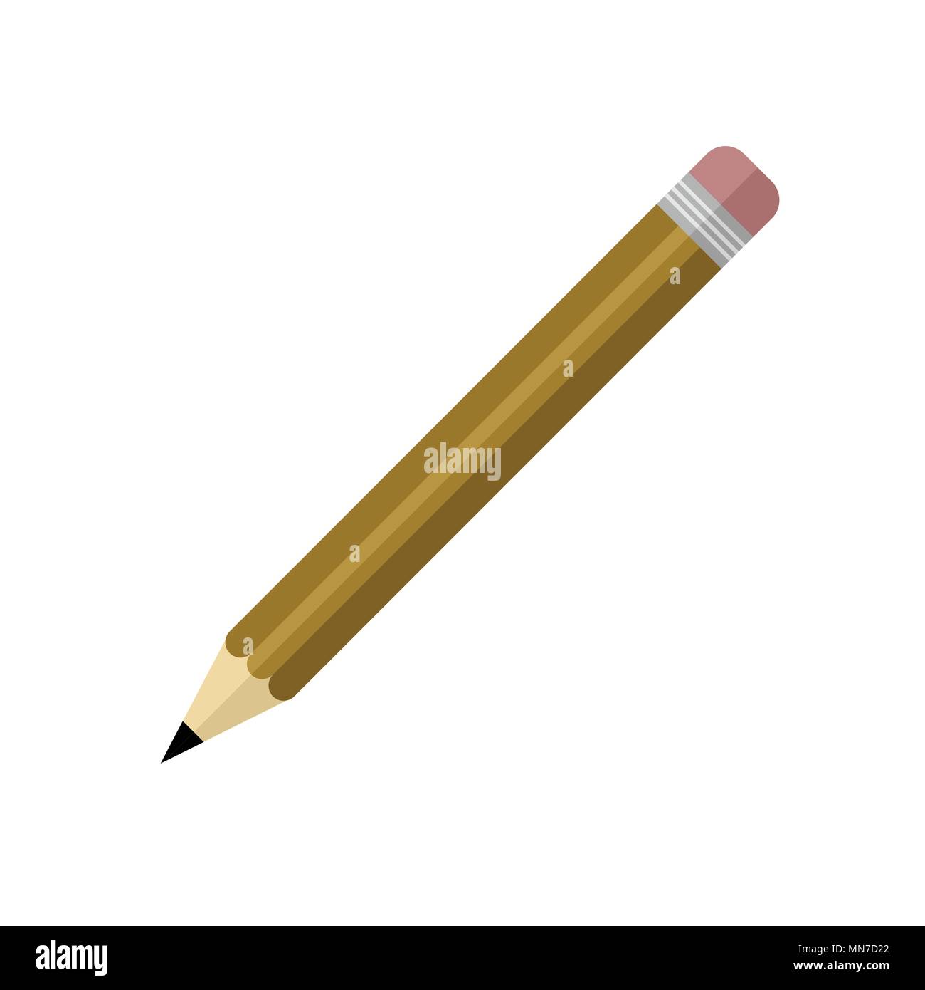 Simple Brown Pencil Vector Illustration Graphic Design Stock Vector ...