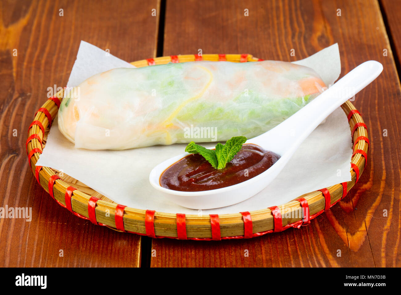 Rice paper wrapped chicken hi-res stock photography and images - Alamy