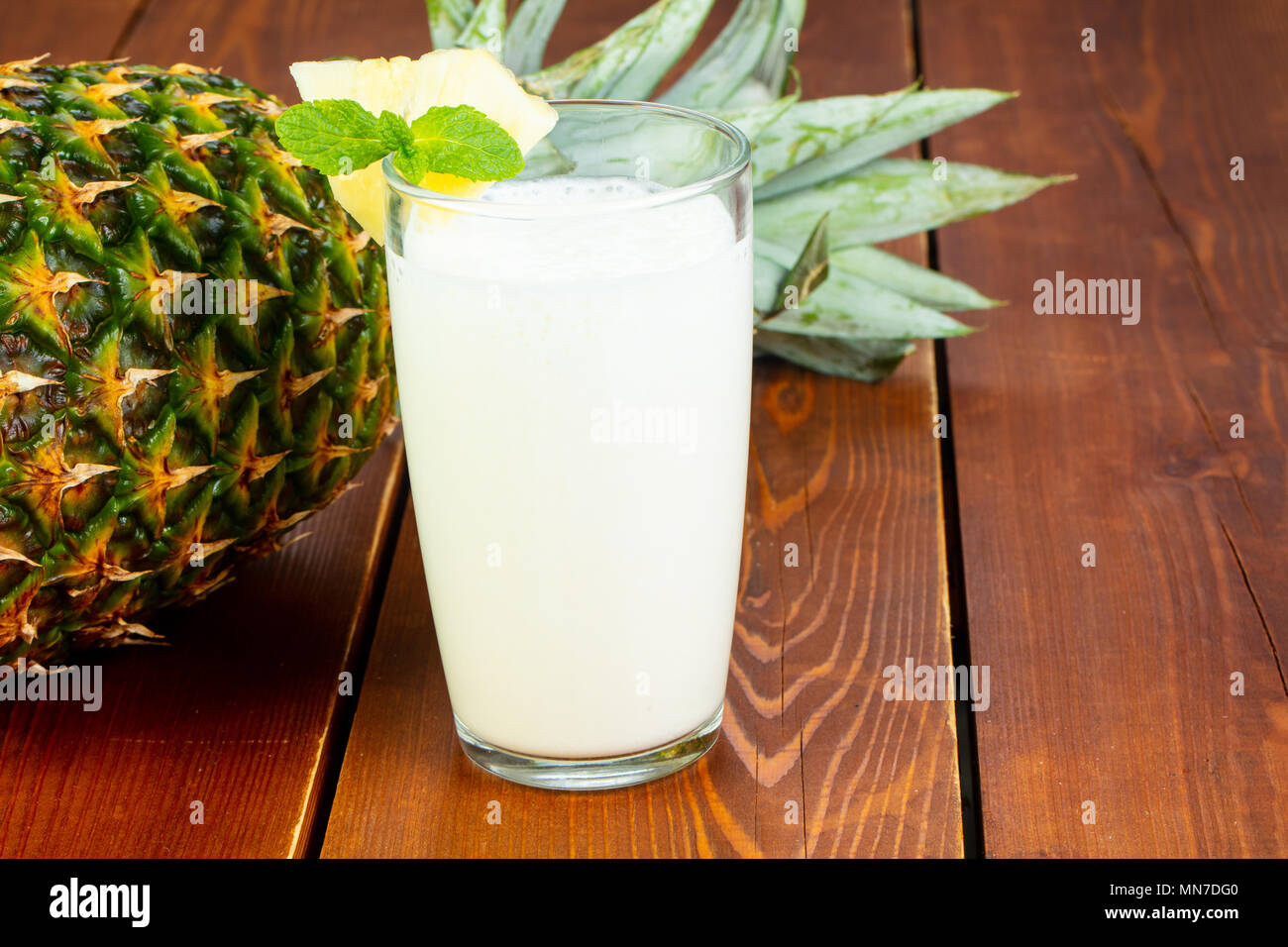 Sweet and cold pineapple shake Stock Photo - Alamy