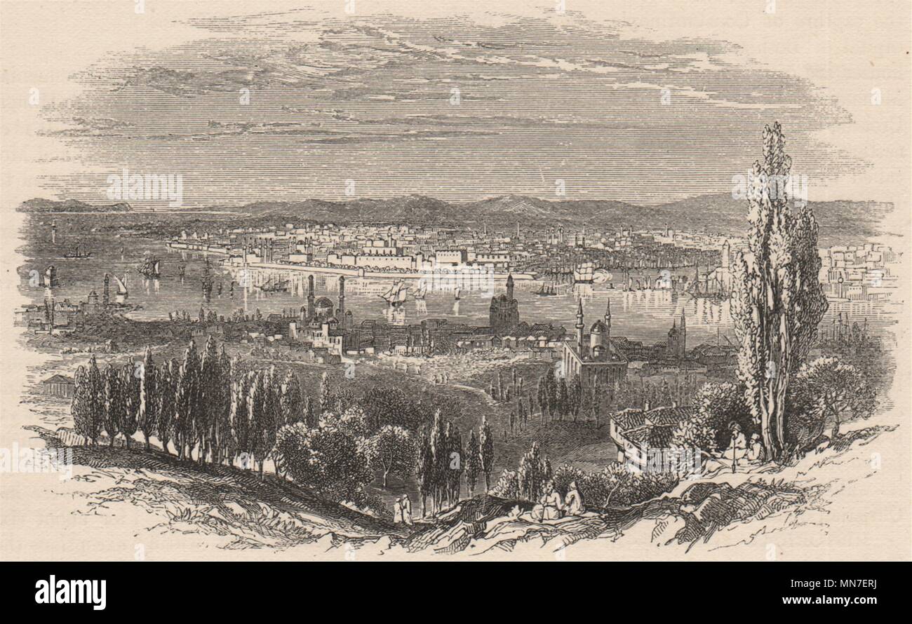 CONSTANTINOPLE (ISTANBUL) . View of the city. Turkey 1882 old antique ...