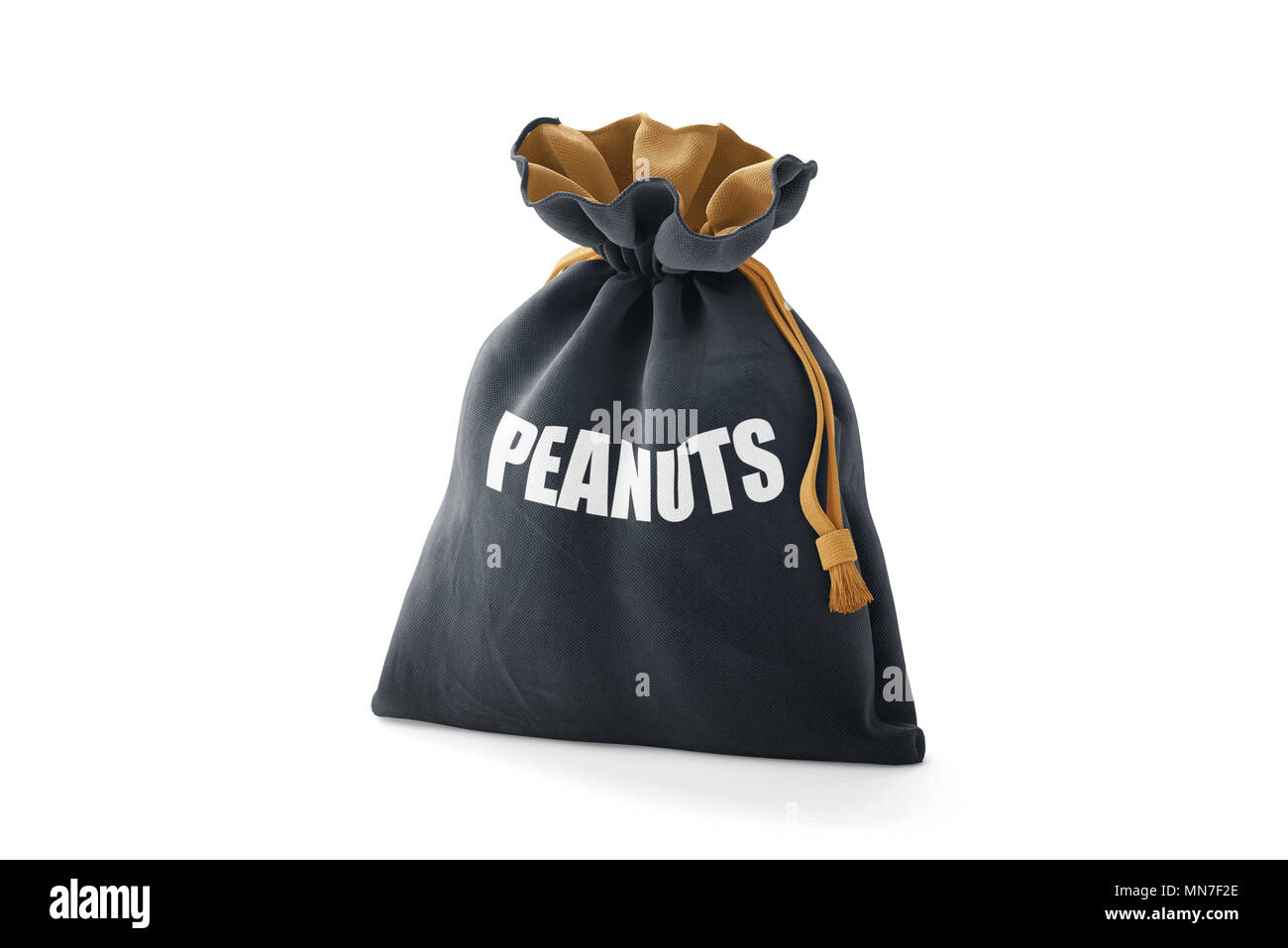 Pouch packed fresh and healthy peanuts on isolated background with ...