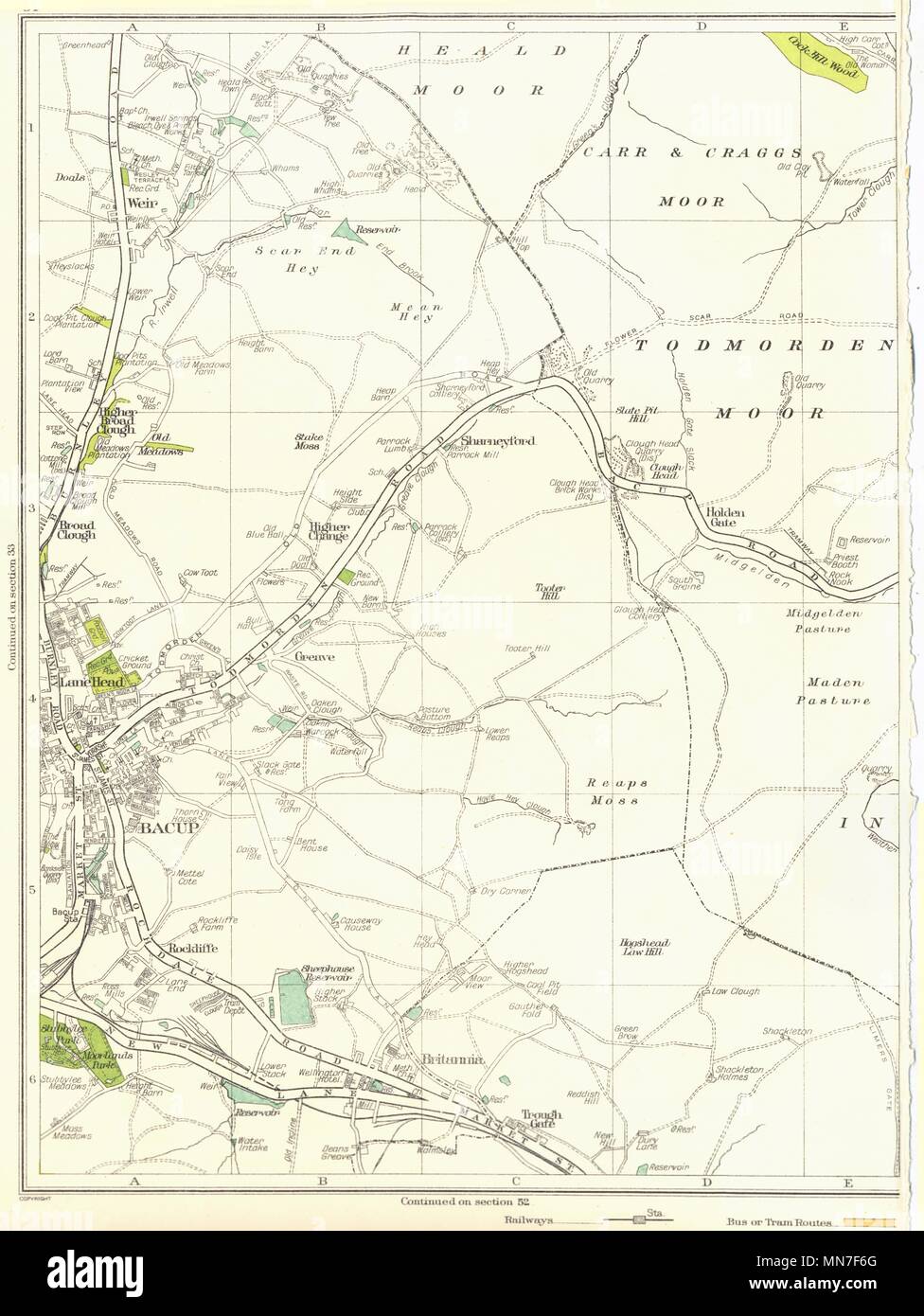 LANCS.Bacup,Britannia,Trought Gate,Maden Pasture,Holden,Sharneyford ...