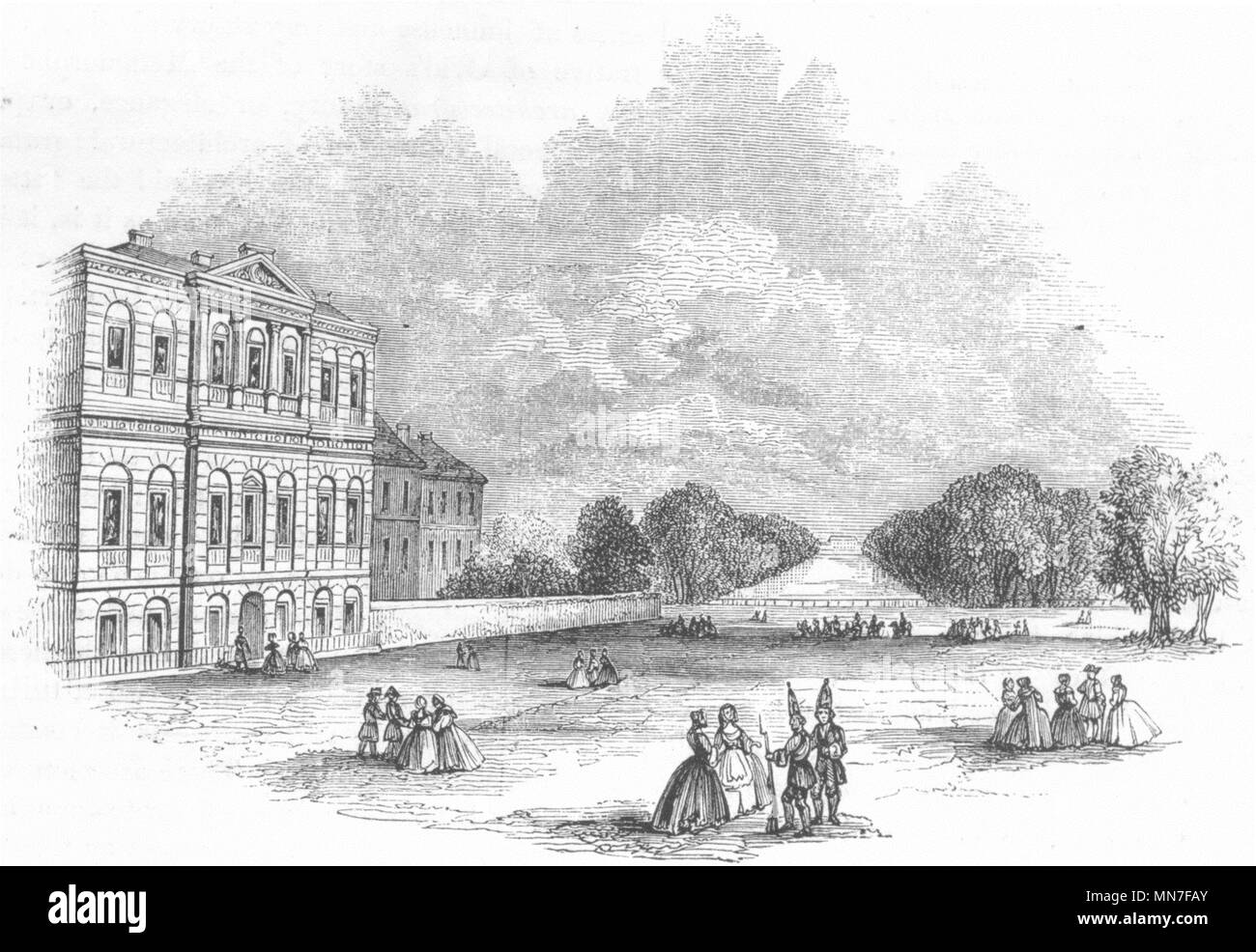 LONDON. Treasury, from St Jamess Park, 1775 1845 old antique print ...