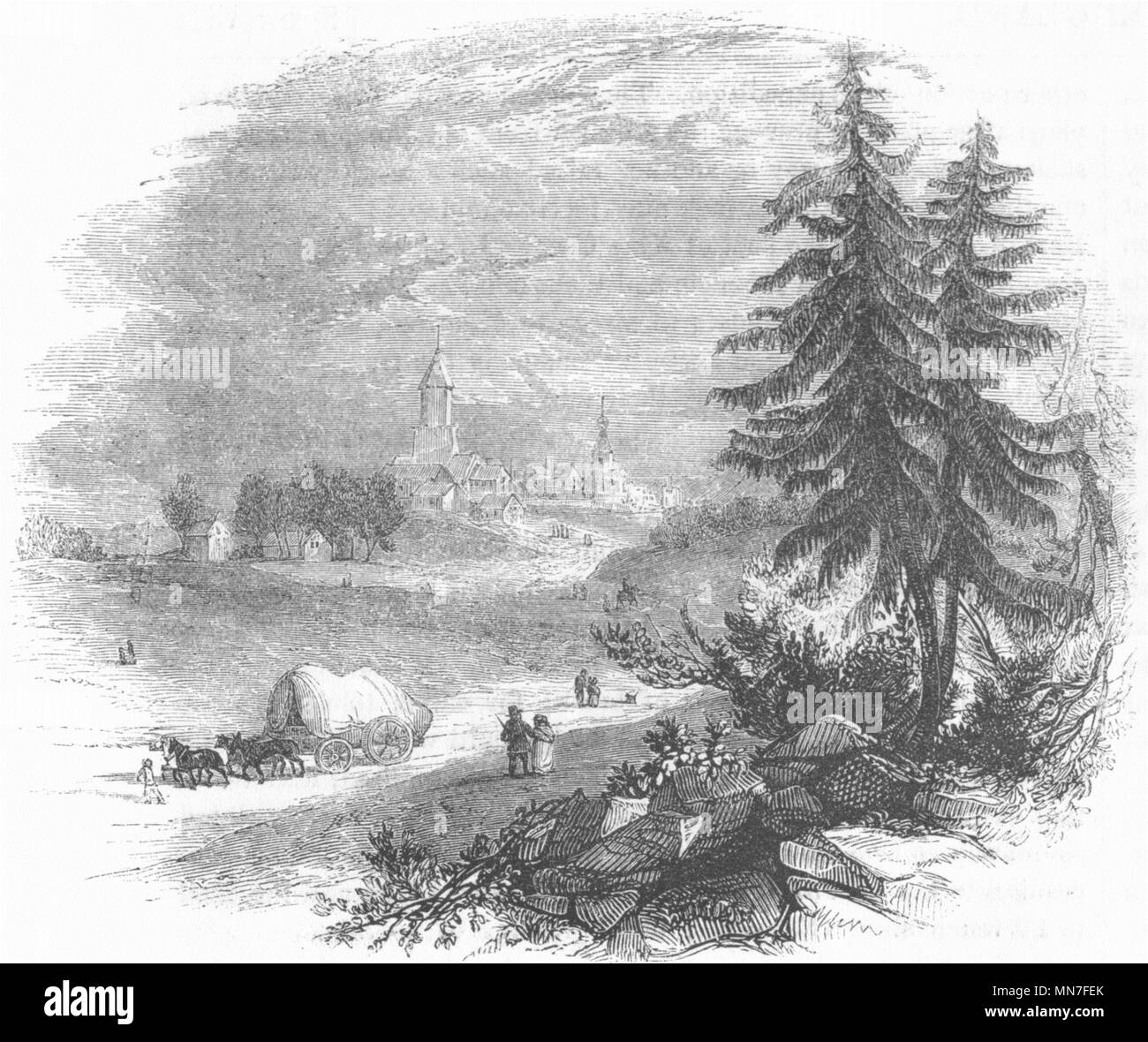 SCOTLAND. Falkirk 1845 old antique vintage print picture Stock Photo ...
