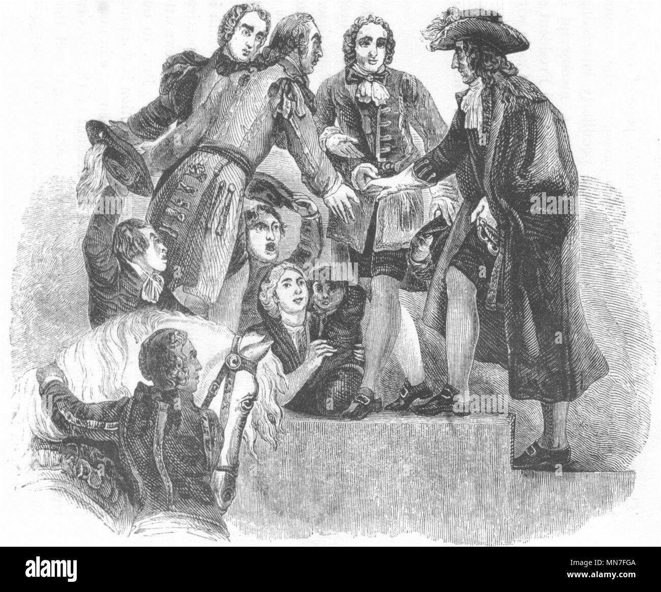 TORBAY. Landing of William III(after Stothard) 1845 old antique print ...