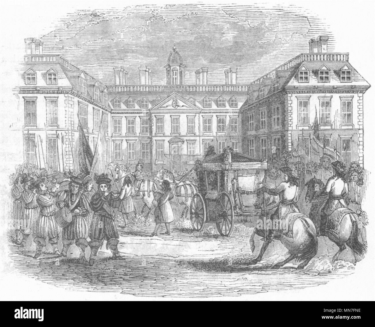 LONDON. Clarendon House. King in State 1845 old antique vintage print ...