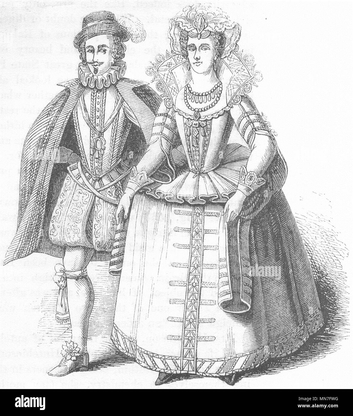 SOMT. Earl & Countess 1845 old antique vintage print picture Stock ...