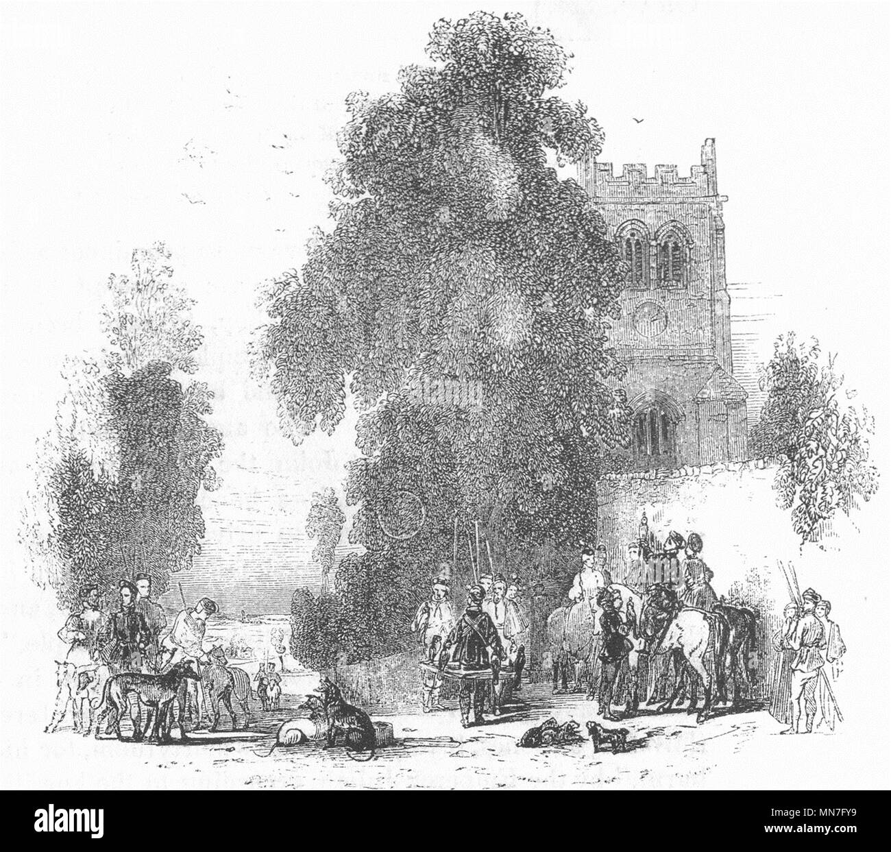 HUNTING. Hawking 1845 old antique vintage print picture Stock Photo - Alamy