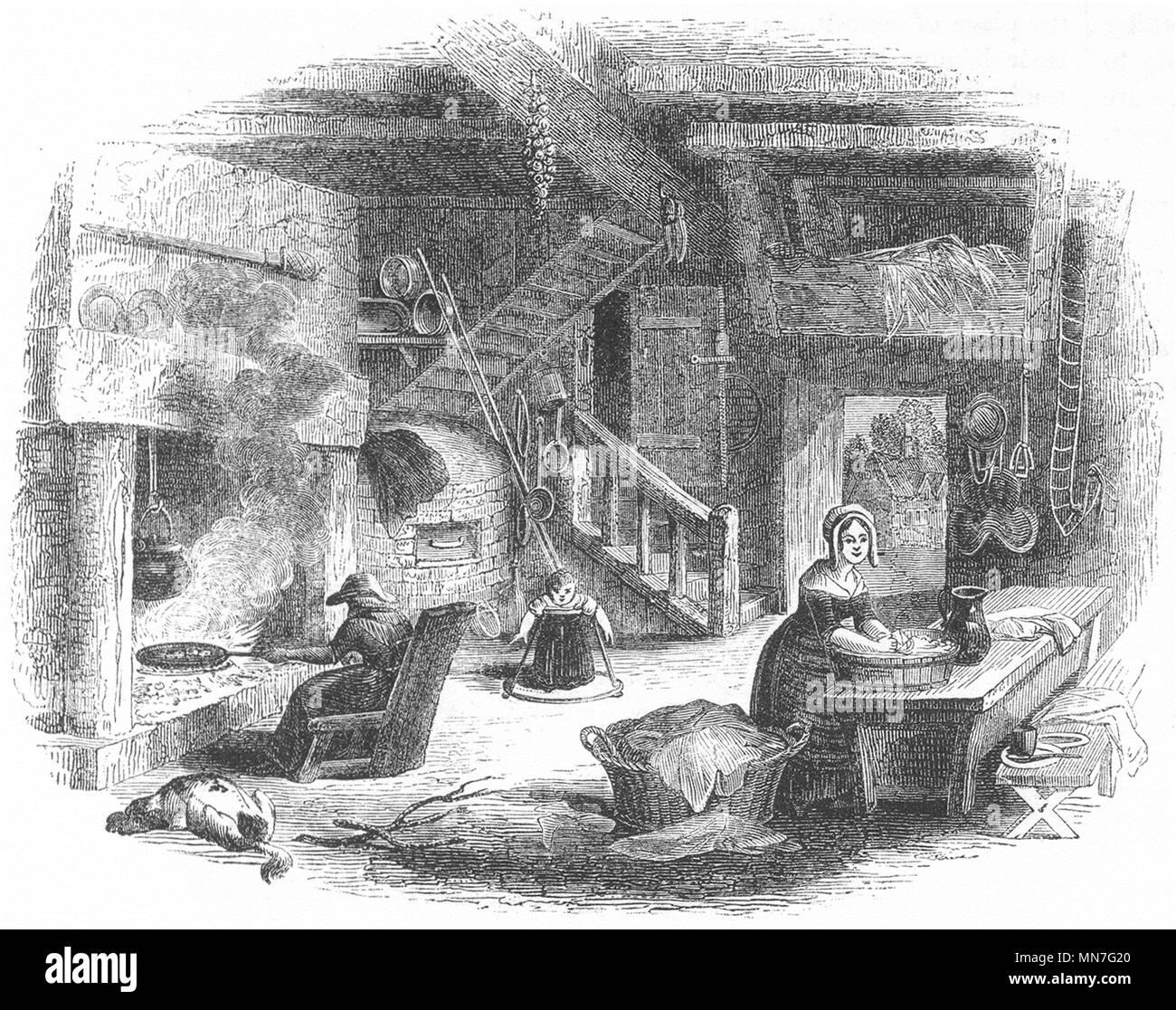 BUILDINGS. English Cottage 1845 old antique vintage print picture Stock ...