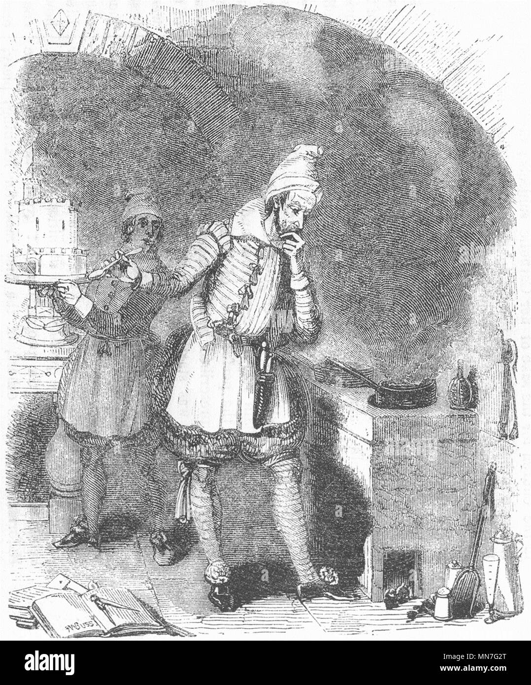 HOSPITALITY. A new French cook 1845 old antique vintage print picture ...