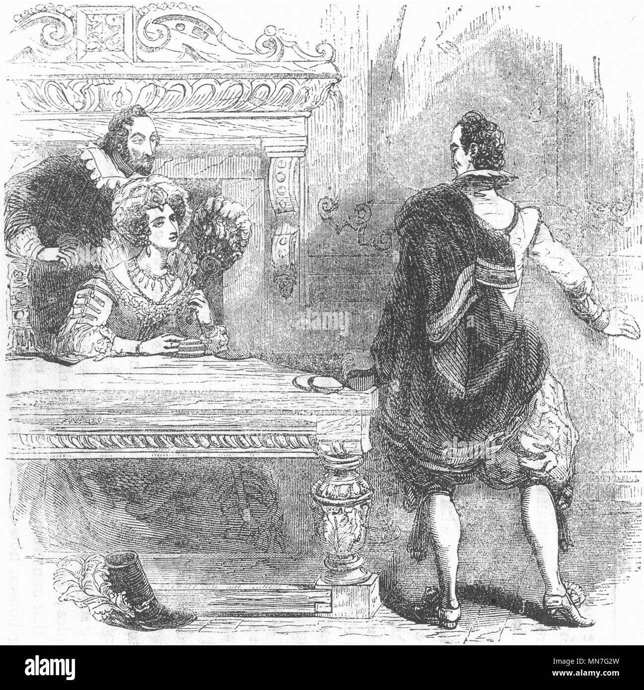 PORTRAITS. undomesticated pretty lady 1845 old antique vintage print ...