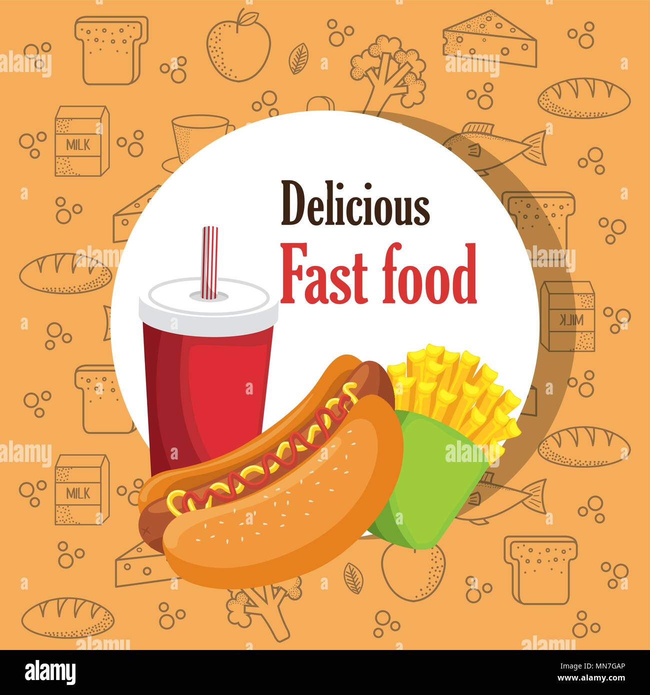 delicious fast food menu Stock Vector Image & Art - Alamy