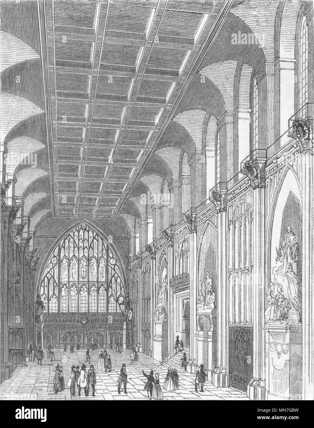 BUILDINGS. The Hall Guildhall 1845 old antique vintage print picture ...