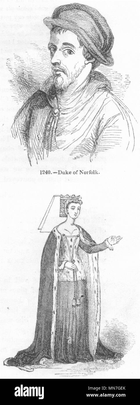 ROYALTY. Duke Norfolk; Anne, Queen of Richard III 1845 old antique ...
