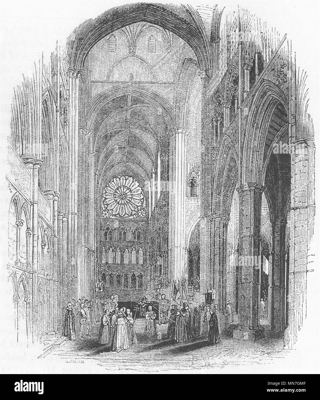 SOCIETY. Funeral of Henry V 1845 old antique vintage print picture ...