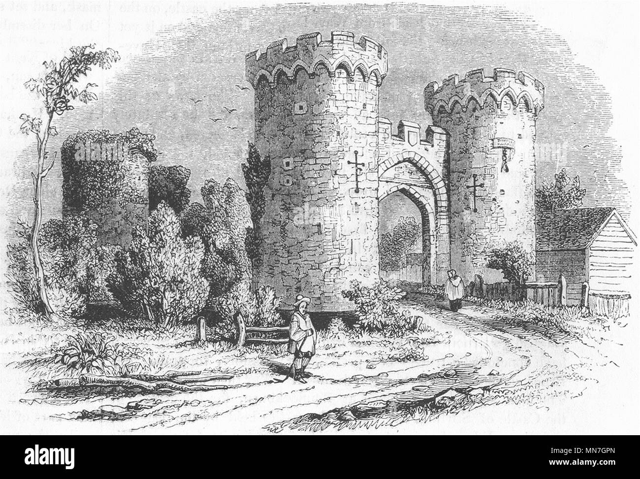 KENT. Gateway to Cooling Castle 1845 old antique vintage print picture ...