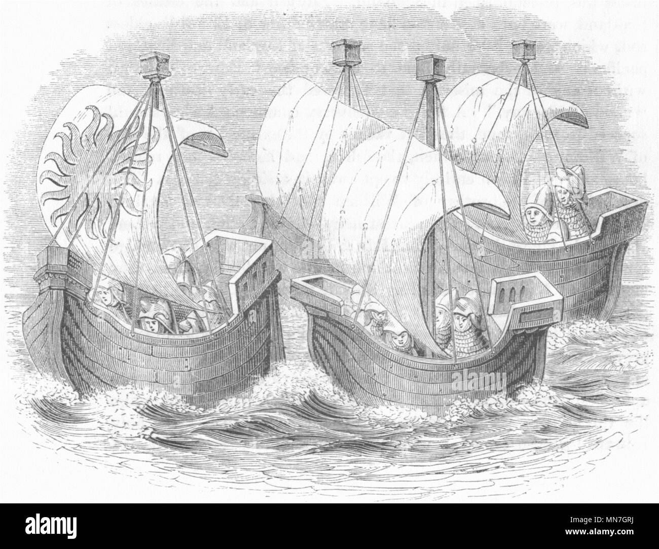 SHIPS. Richard II 1845 old antique vintage print picture Stock Photo ...