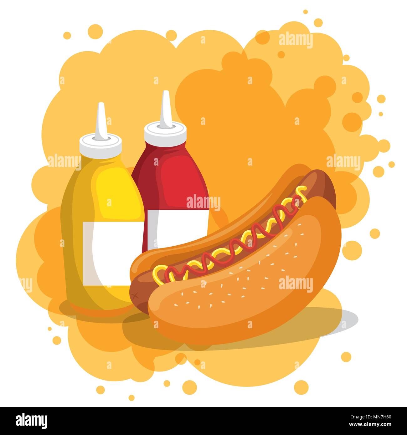Yummy hot dog ketchup Stock Vector Images - Alamy