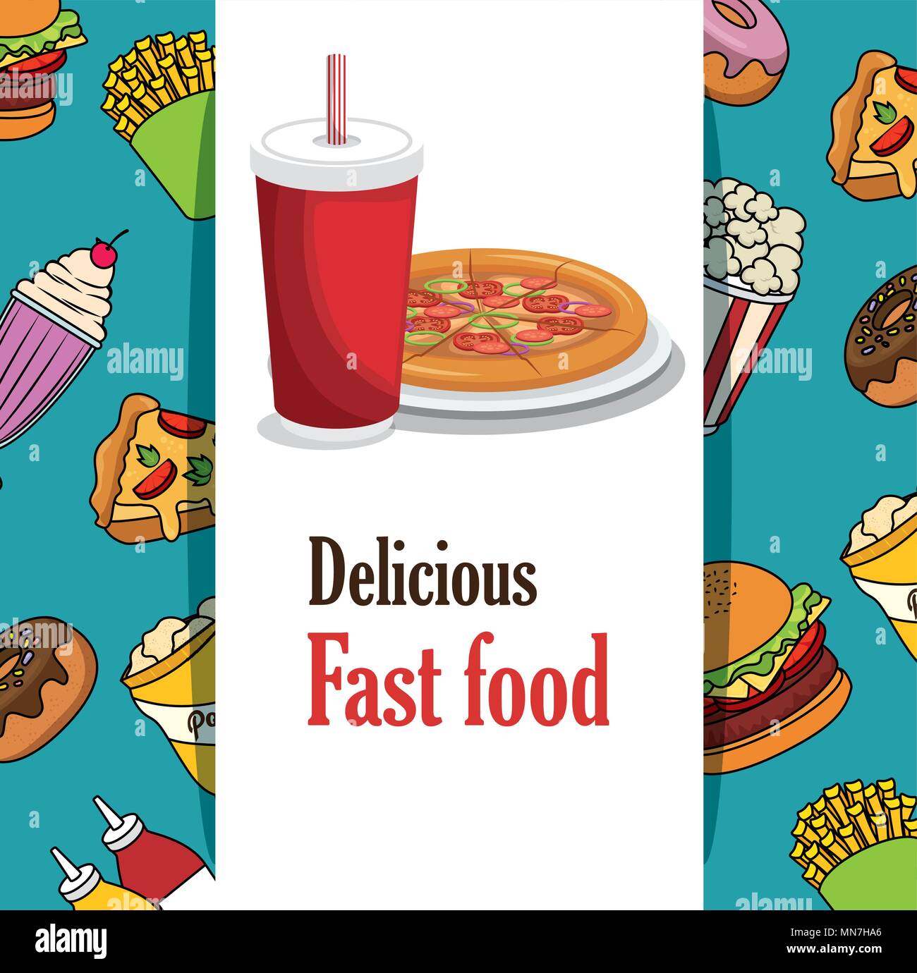 delicious fast food menu Stock Vector Image & Art - Alamy