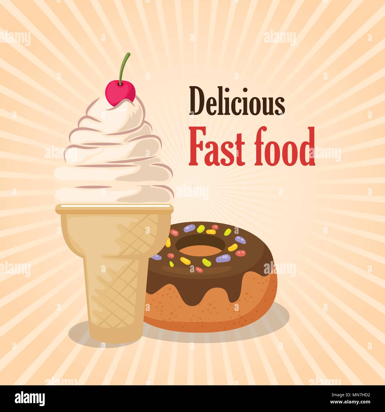 ice cream and donuts delicious Stock Vector Image & Art - Alamy