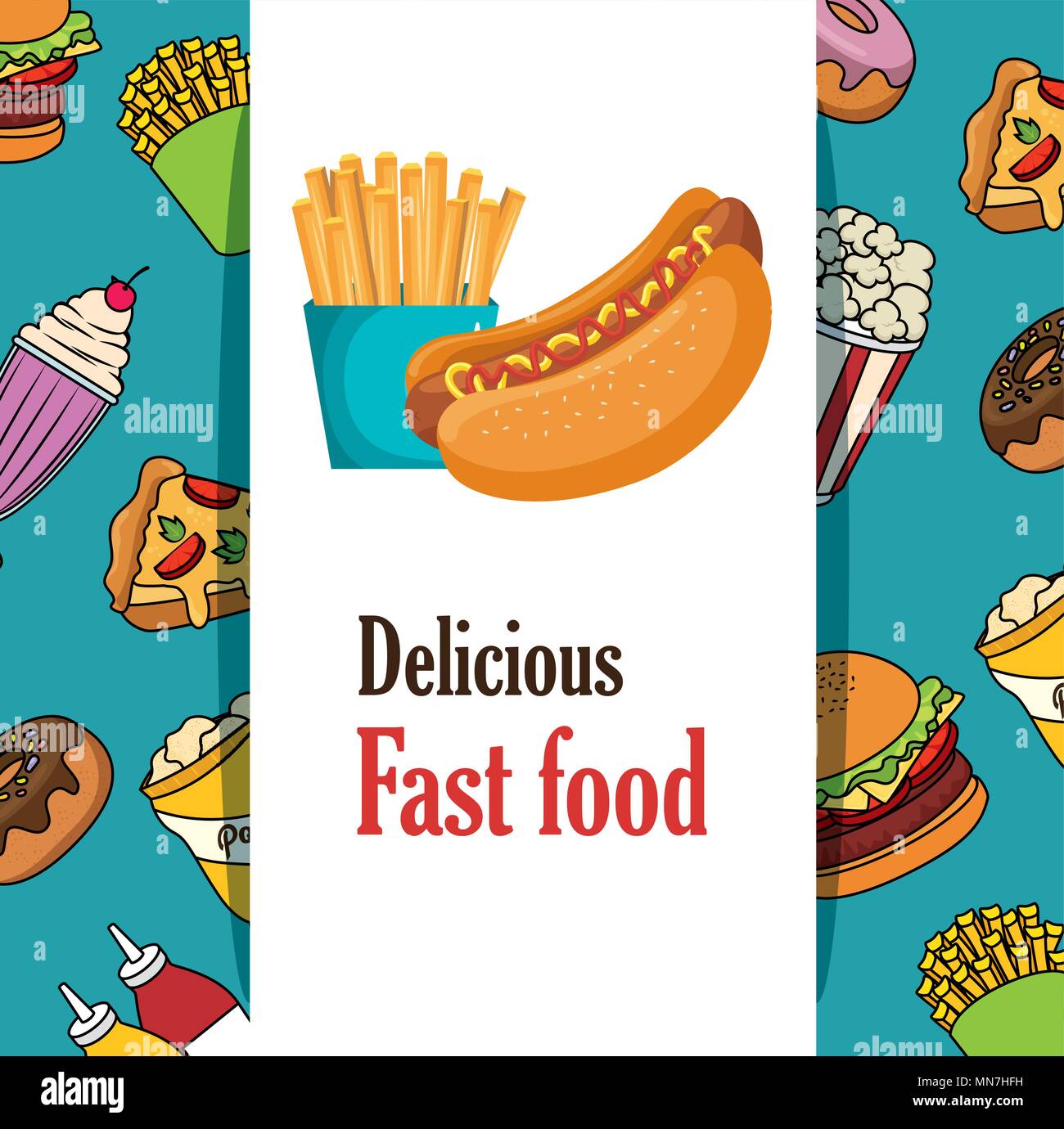 delicious fast food menu Stock Vector Image & Art - Alamy