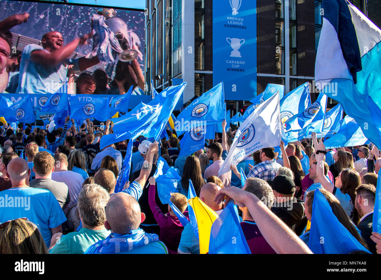 14 May 2018 - Manchester City football club celebrate their Premier ...
