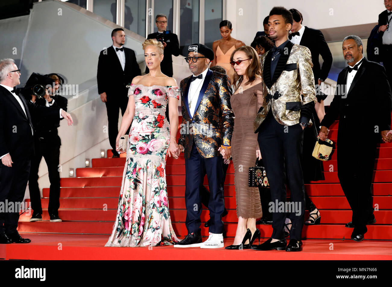 Cannes, France. 14th May, 2018. Tonya Lewis Lee, Spike Lee, Satchel Lee ...
