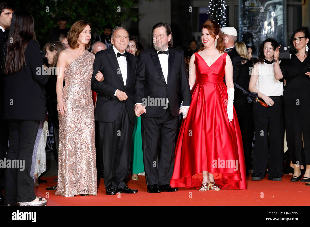 Cannes, France. 14th May, 2018. Sofie Grabol, Bruno Ganz, director Lars ...