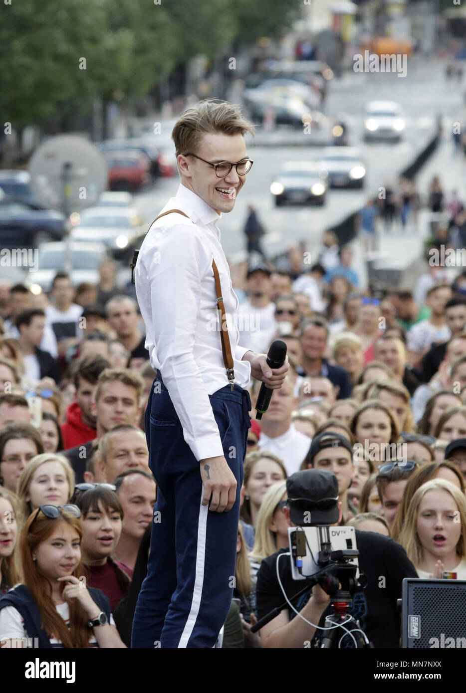 Prague, Czech Republic. 14th May, 2018. Czech singer MIKOLAS JOSEF ...