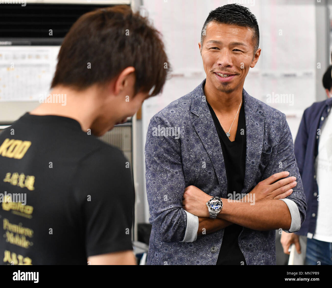 Tokyo, Japan. 14th May, 2018. (L-R) Ryoichi Taguchi, Takashi Uchiyama ...