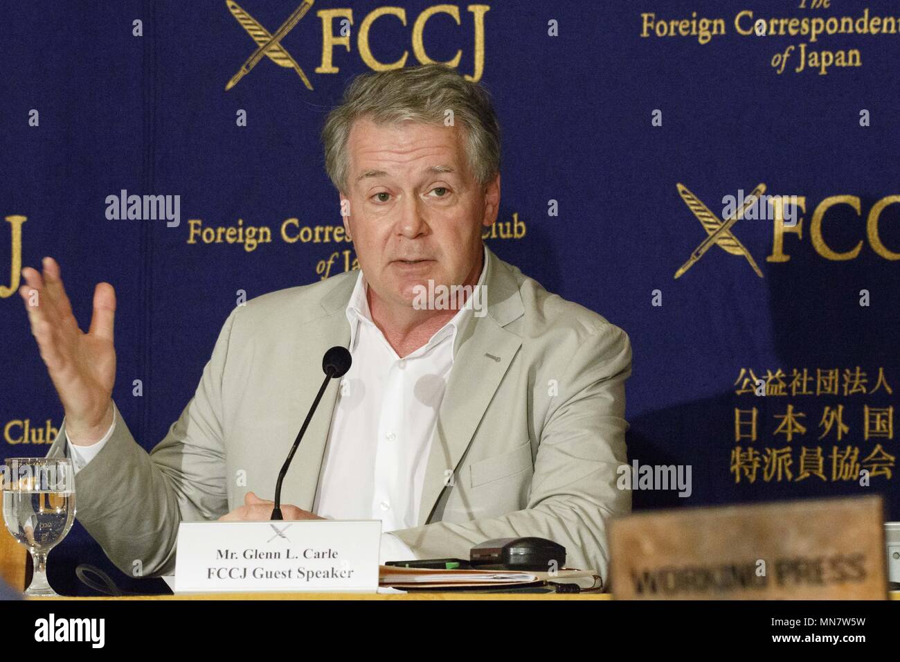 Tokyo, Japan. 15th May, 2018. Glenn L. Carle, Newsweek Japan Columnist ...