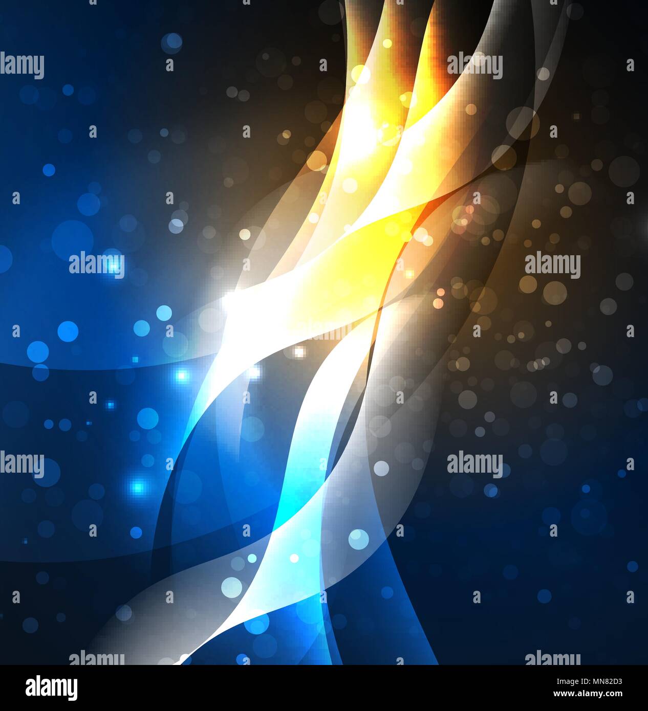 Illuminated neon waves. Vector abstract illuminated neon waves Stock ...