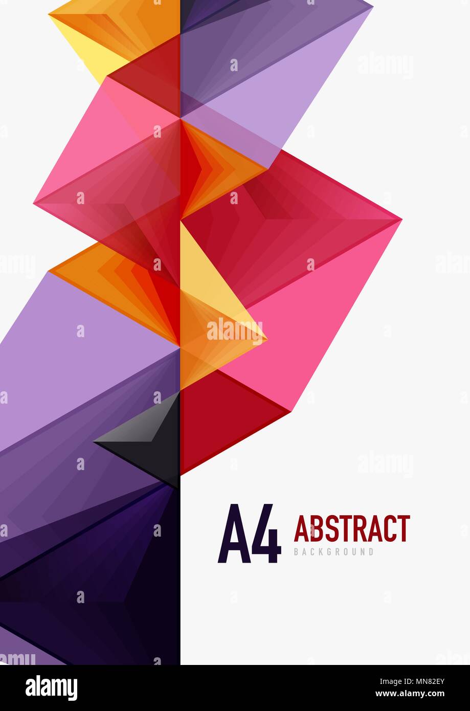 Triangular low poly vector a4 size geometric abstract template ...